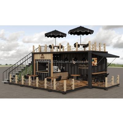 China Modern Design 20ft Custom Made Shipping Container Garden Coffee Shop Movable Bar Cafe Store Outdoor Steel Sandwich Panel for sale