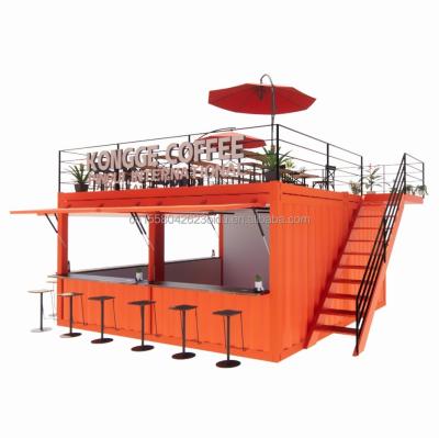 China Shop Mini 20ft Pop-up Store Container Bar Stall with Sturdy Modular Design and Wall 50/75/100mm Wave Sandwich Panel for sale