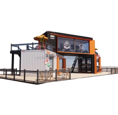 China Modified Shipping Container Shop House Container Coffee Shop with Galvanized Steel Square Tubes for sale