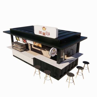 China 20ft Container Lojas pré-fabricadas Lojas de banho incluído e cor personalizada para o seu espaço comercial à venda