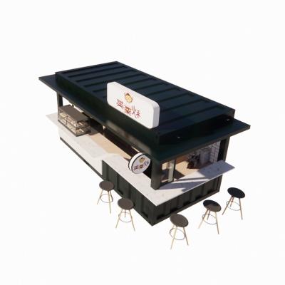 China 20ft Container Lojas pré-fabricadas Lojas de banho incluído e cor personalizada para o seu espaço comercial à venda