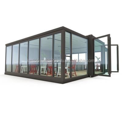 China Aluminiumlegeringsvensters Moderne 40ft 20ft staalcontainer modules voor snelle assemblage Huis Uitbreiding Mall Coffee Shop Te koop
