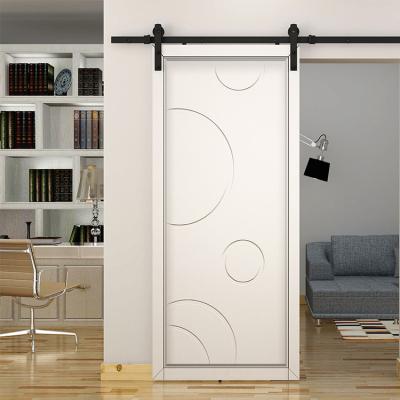 China Heavy Duty Set Cabinet Rolling Industrial Bypass Double carbon steel black Sliding Barn Door Hardware fitting for sale