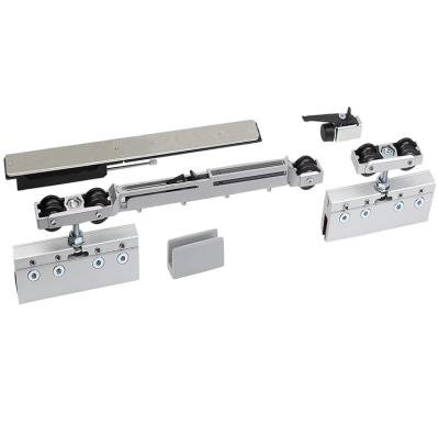 China Factory price aluminum sliver frameless hanging glass sliding door system for 8-14mm glass sliding door for sale
