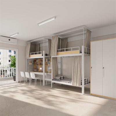 China Modern Furniture Student Bunk Bed School Dormitory Bunk With Desk Support customization for sale