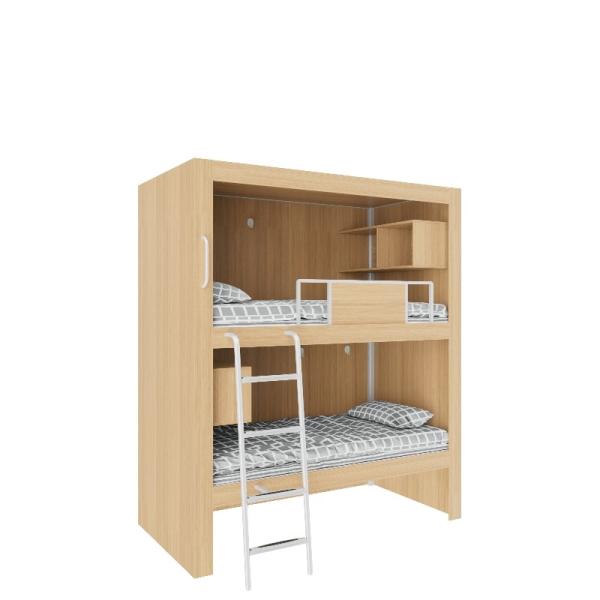 Quality 4000 X 900 X 2400mm Wooden Color Fashion Bunk Bed For Youth Hostel for sale