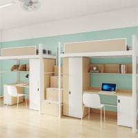 Quality Contemporary Bunk Bed With Desk For School Dormitory Furniture Support for sale