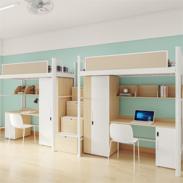 Quality Contemporary Bunk Bed With Desk For School Dormitory Furniture for sale
