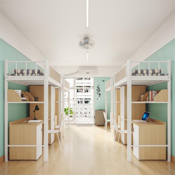 Quality Contemporary Bunk Bed With Desk For School Dormitory Furniture for sale