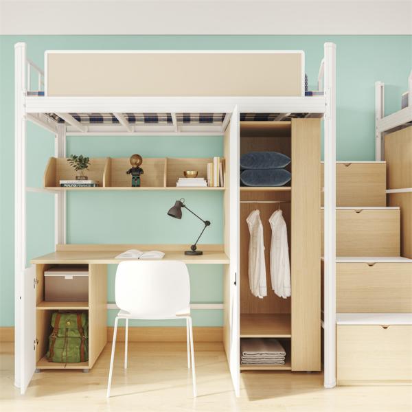 Quality Contemporary Bunk Bed With Desk For School Dormitory Furniture for sale