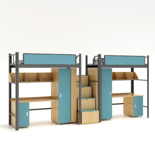 Quality ODM Service Student Bunk Bed With Stairs And Desk For School Dormitory for sale