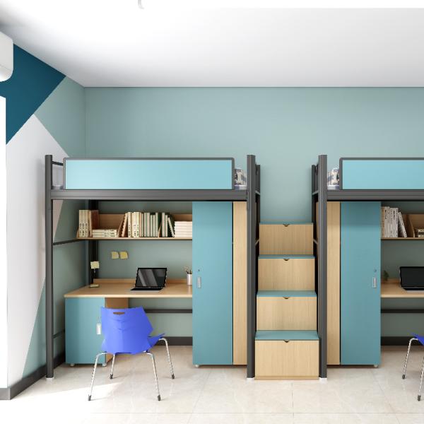 Quality ODM Service Student Bunk Bed With Stairs And Desk For School Dormitory for sale