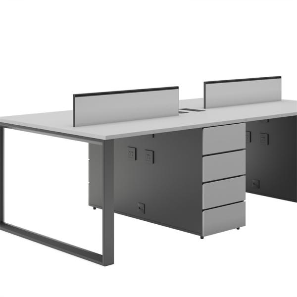 Quality Sturdy Two Tone Metal Frame Modern Office Desk For Heavy Load Capacity for sale
