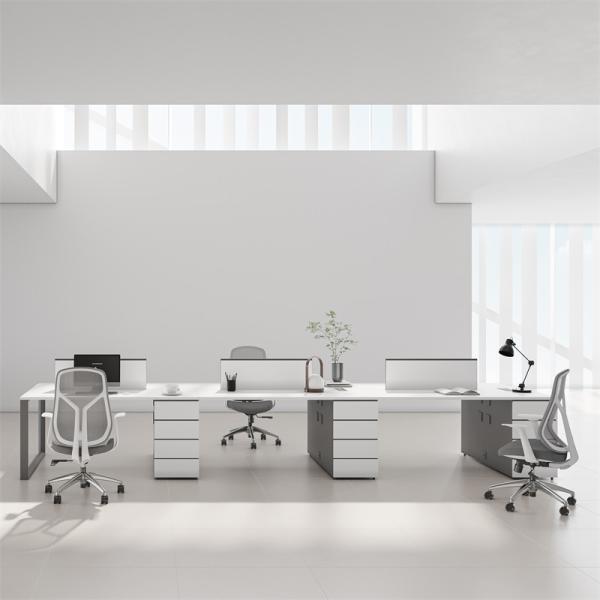 Quality Sturdy Two Tone Metal Frame Modern Office Desk For Heavy Load Capacity for sale