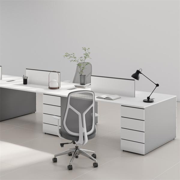 Quality Sturdy Two Tone Metal Frame Modern Office Desk For Heavy Load Capacity for sale