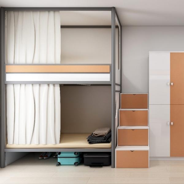 Quality Modern Bedroom Dormitory Bunk Bed Children Beds With Stairs And Storage Layers for sale