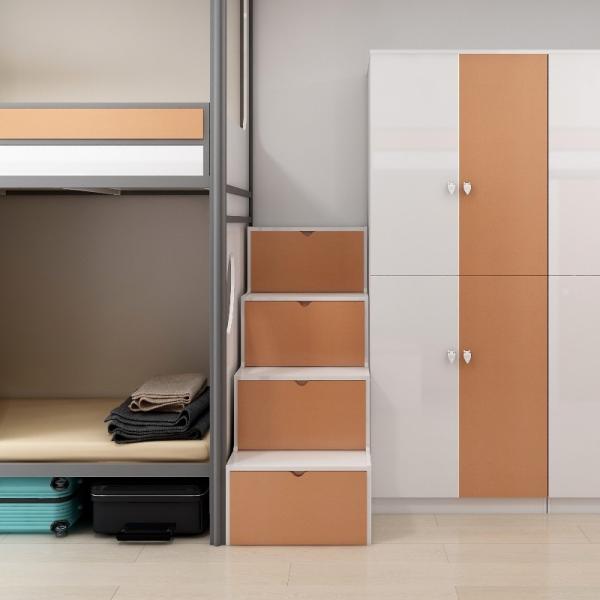 Quality Modern Bedroom Dormitory Bunk Bed Children Beds With Stairs And Storage Layers for sale