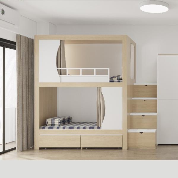 Quality Multifunctional Single Capsule Pod Twin Loft School Dormitory Bunk Bed With Stairs Desk And Underneath Slide for sale