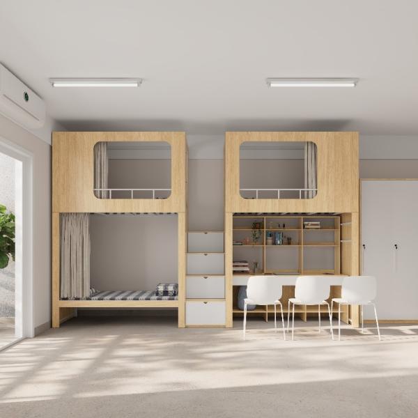 Quality Military Bunk Bed With Storage Cabinet Wood 4600 X 900 X 2400mm for sale