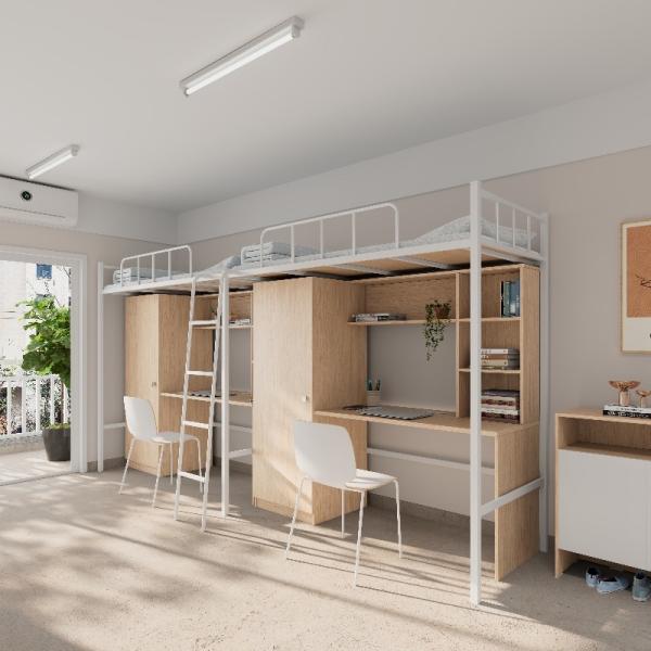 Quality 4000 X 900 X 2120mm Adult Metal Frame Bunk Beds With Desk for sale