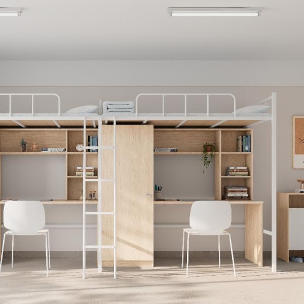 Quality 4000 X 900 X 2120mm Adult Metal Frame Bunk Beds With Desk for sale