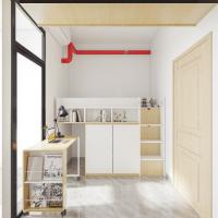 Quality Twin Wooden Loft Bed With Wardrobe for sale