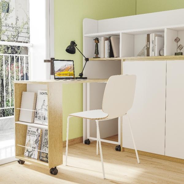 Quality Twin Wooden Loft Bed With Wardrobe for sale