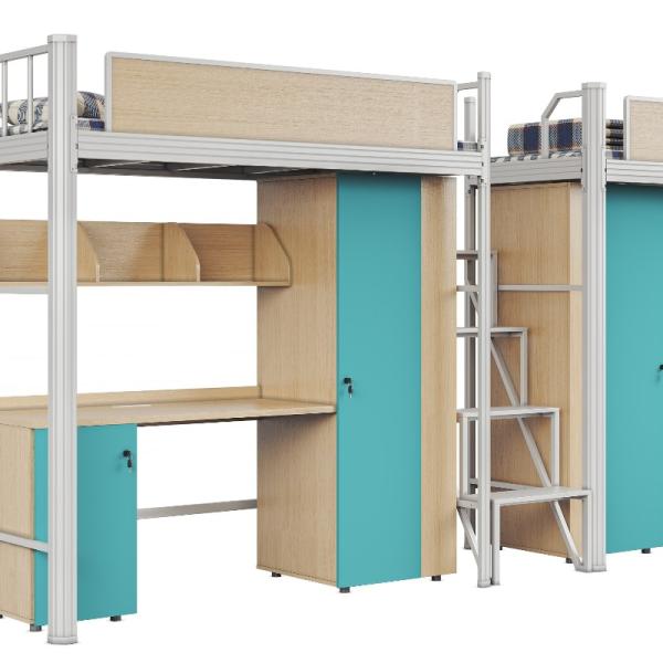 Quality Stable and Durable ISO9001 Certified Bunk Bed with Desk for Student Dormitory for sale