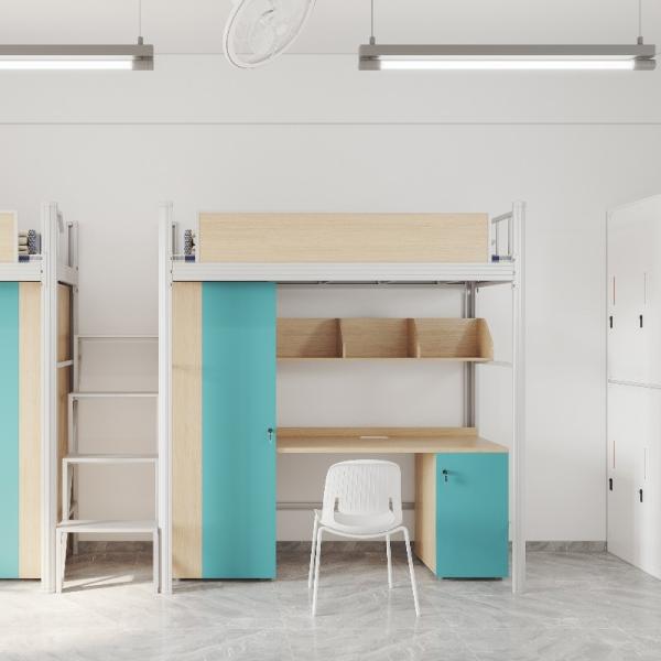 Quality Stable and Durable ISO9001 Certified Bunk Bed with Desk for Student Dormitory for sale