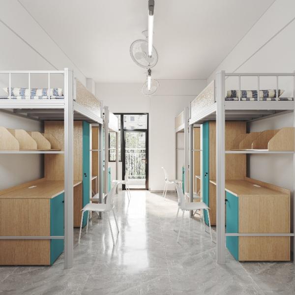 Quality Stable and Durable ISO9001 Certified Bunk Bed with Desk for Student Dormitory for sale
