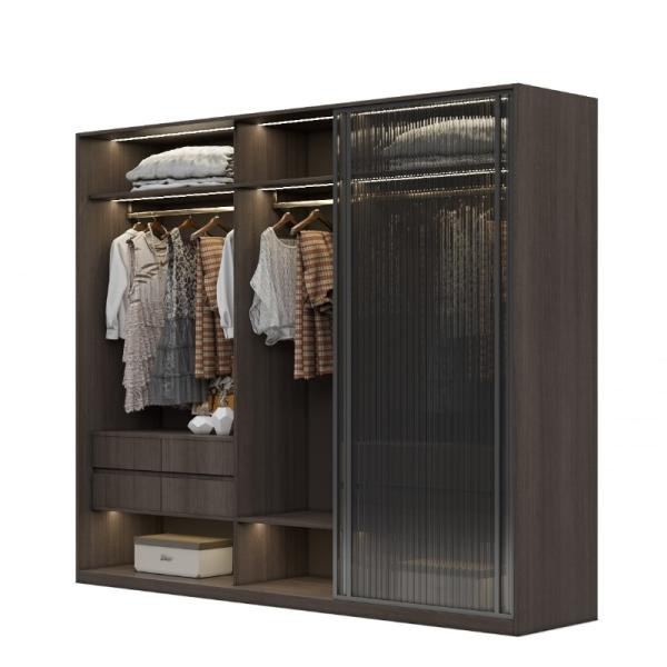 Quality Stylish and practical large space apartment furniture with glass doors wooden for sale