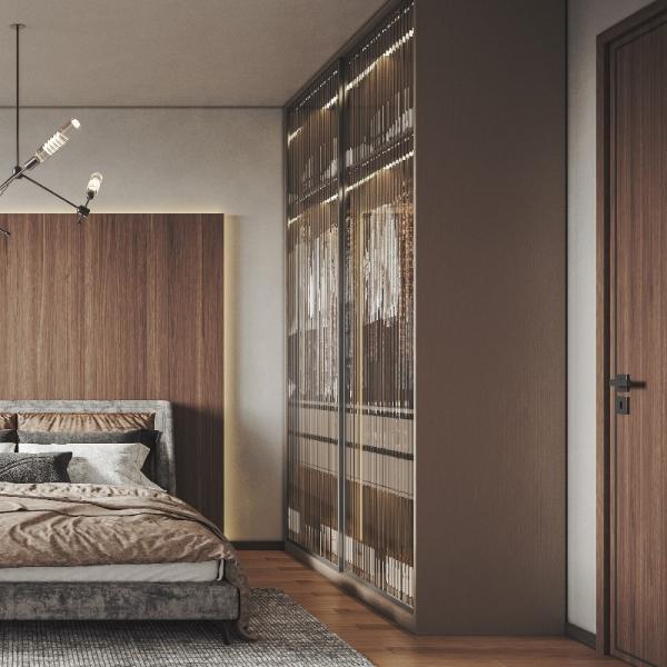 Quality Stylish and practical large space apartment furniture with glass doors wooden for sale