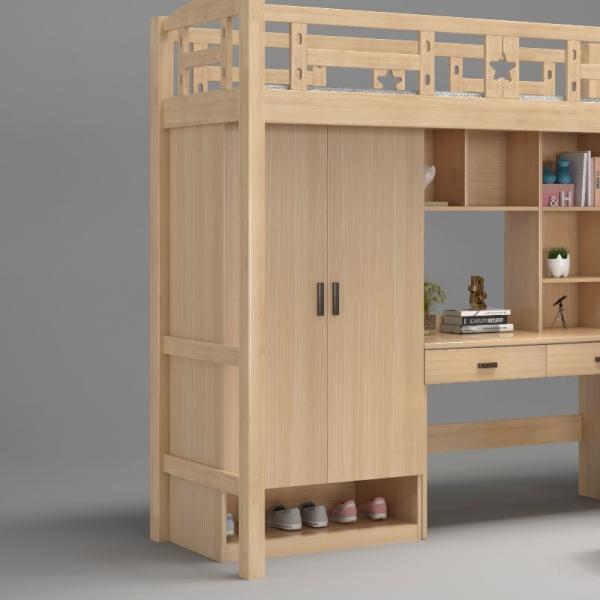 Quality High safety performance student dormitory furniture wooden products on the bed for sale