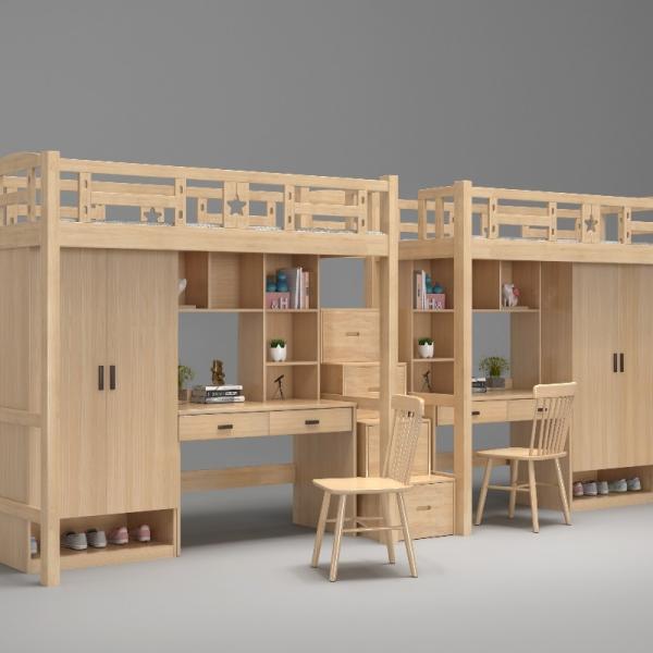 Quality High safety performance student dormitory furniture wooden products on the bed for sale