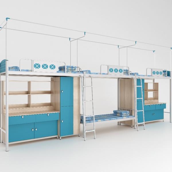 Quality Modern multi-function blue series student apartment bed under the table four for sale