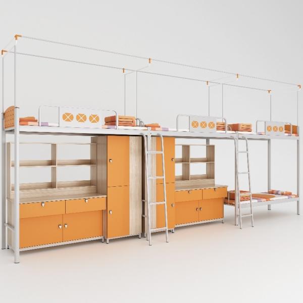 Quality Orange series modern multi-functional student apartment furniture bed under the for sale