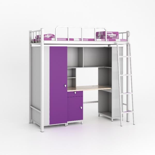 Quality Student dormitory furniture purple white double spell multi-functional apartment for sale
