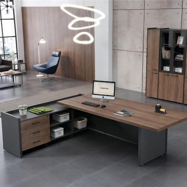 Quality regal walnut and iron gray cloth pattern with color band on the desk of the for sale