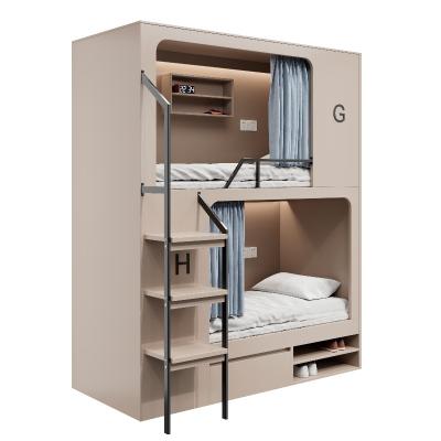 China Support customization Modern Apartment Wooden Bunk Beds with Shoe Troughs Assembly Required Grey/Silver for sale