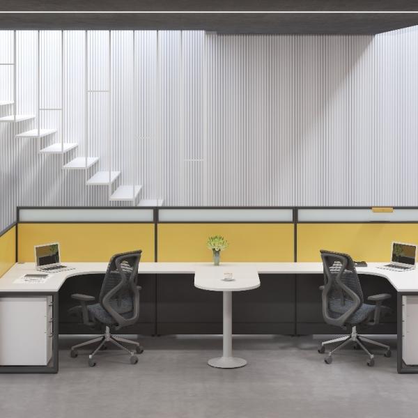 Quality Modern 4 Person Office Furniture Staff Executive Workstation Table With Metle for sale