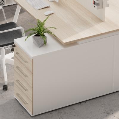China Eight-Person Staff Table with Separating Screen and Filing Cabinets in MFC Wood Style Side Table Option Support customization for sale