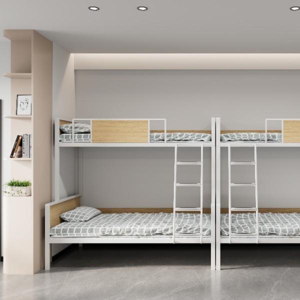 Support customization Sturdy Iron Frame Student Dormitory Bunk Bed for Bedroom and Apartment High Durability
