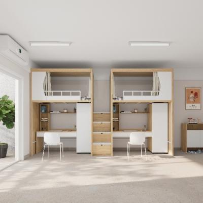 China Customizable Iron Double Bunk Bed With Equal Width Top & Bottom Bedroom School Dormitory Apartment Furniture for sale