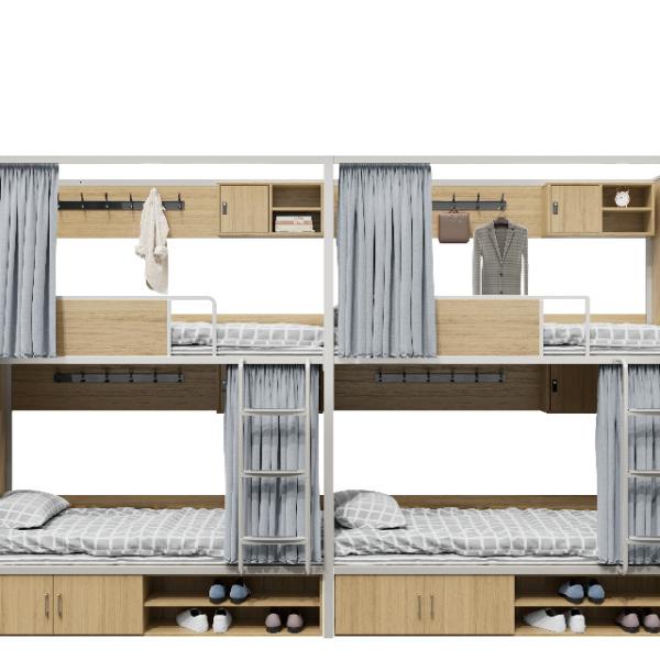 Quality Student Dormitory Double Decker Iron Frame Bunk Bed for sale