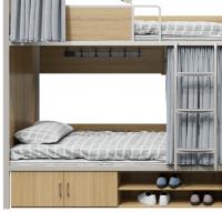 China Student Dormitory Double Decker Iron Frame Bunk Bed 2000x900x2400mm with 12mm Slats for sale