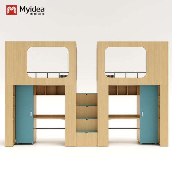 Quality Myidea Office Furniture Colorful Wood Children Bunk Bed For Kindergarten for sale