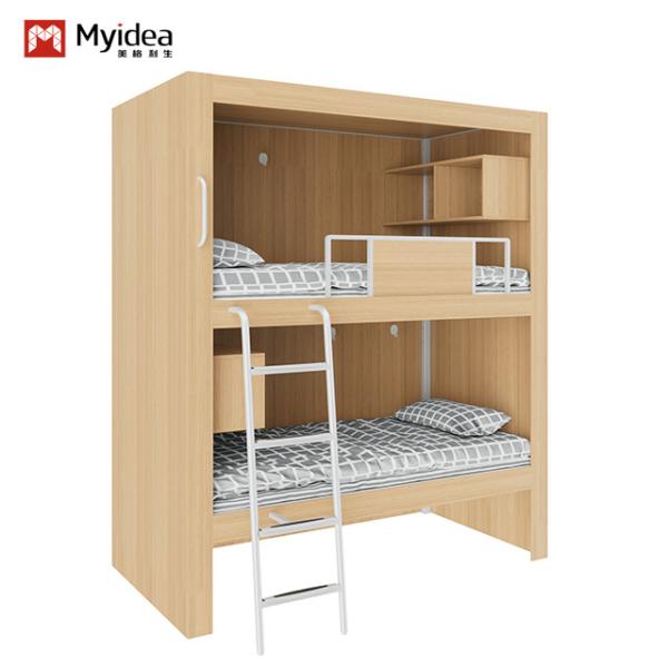 Quality 4000 X 900 X 2400mm Wooden Color Fashion Bunk Bed For Youth Hostel for sale