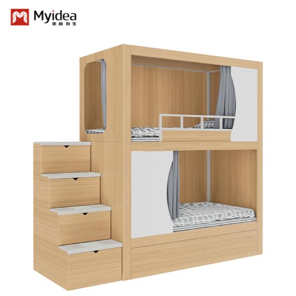 Quality Multifunctional Single Capsule Pod Twin Loft School Dormitory Bunk Bed With Stairs Desk And Underneath Slide for sale