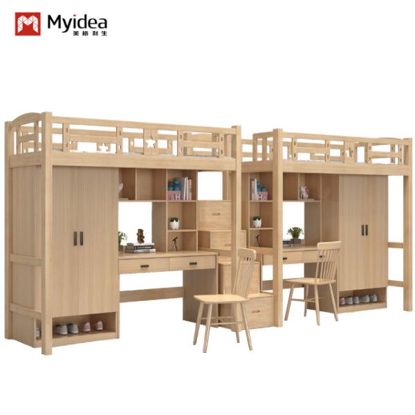 Quality High safety performance student dormitory furniture wooden products on the bed for sale