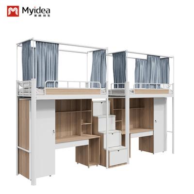 China Support customization Apartment Bed With Non-Slip Silent Storage Ladder And Storage Cabinets And Bed Curtains for sale